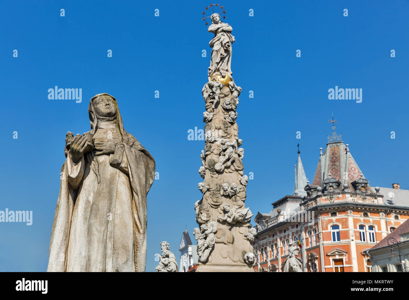 Sculpture Immaculata or Plague Column in Kosice old town, Slovakia ...