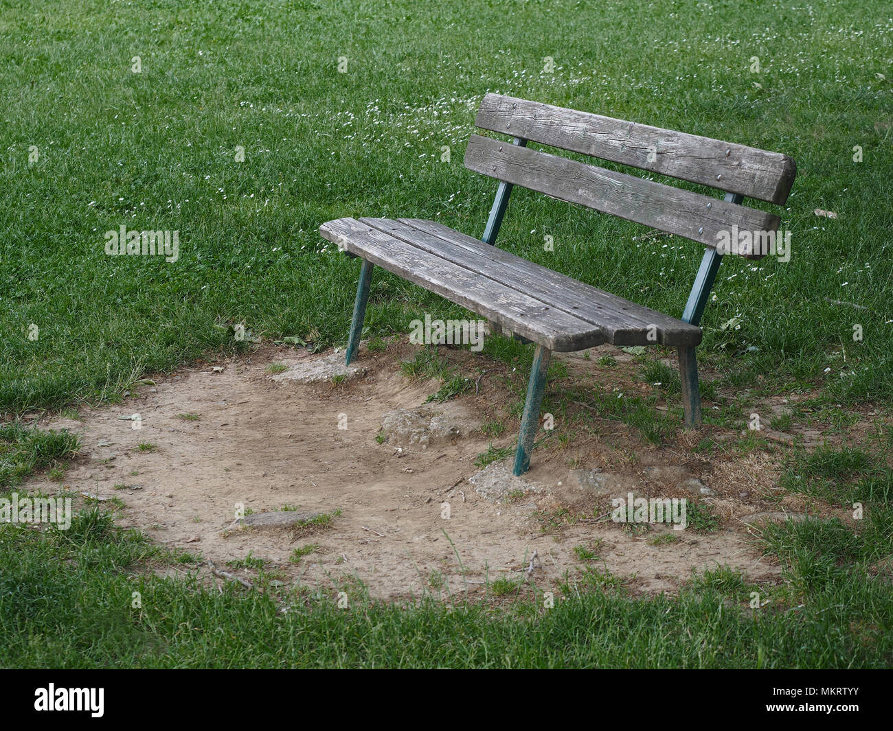 Bench in the park outdoor Stock Photo - Alamy