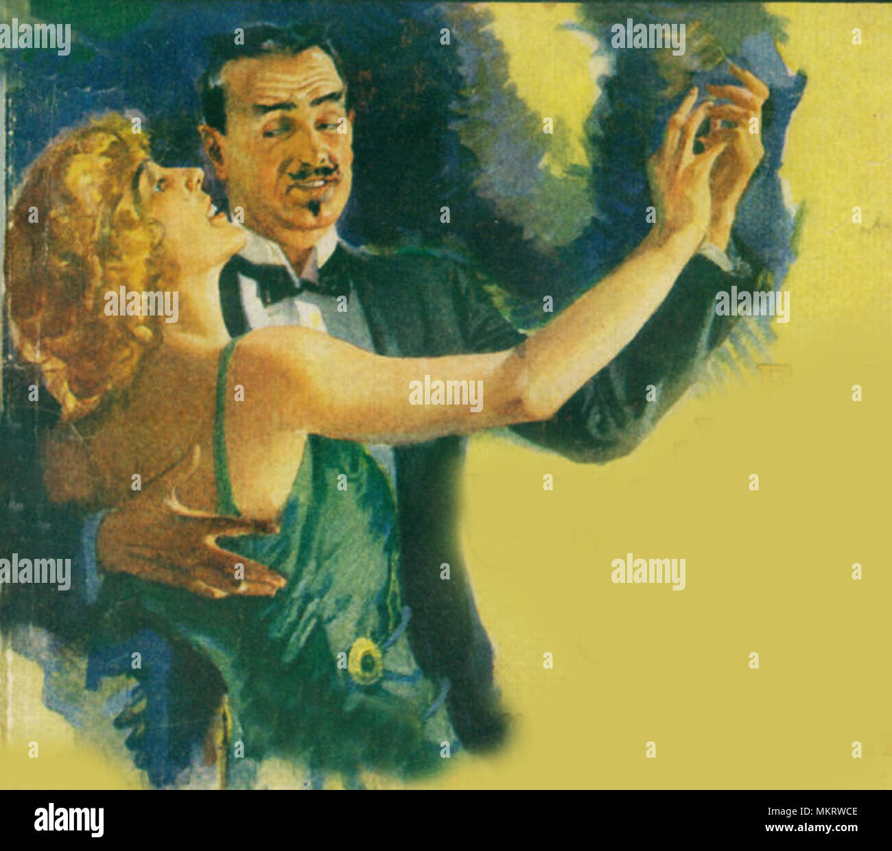 two lovers dancing illustration Stock Photo - Alamy