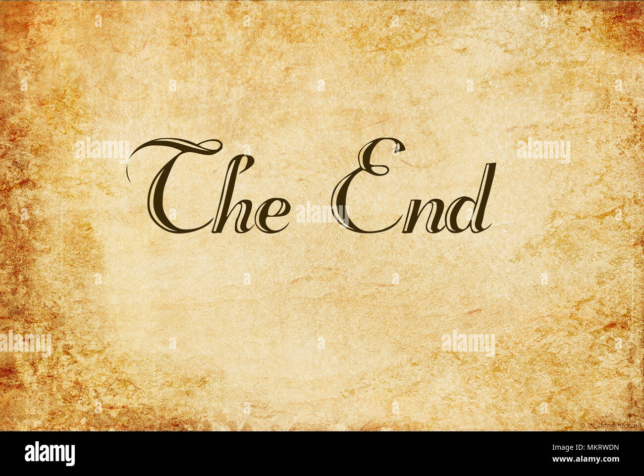 The end handwritten on old vintage paper Stock Photo - Alamy
