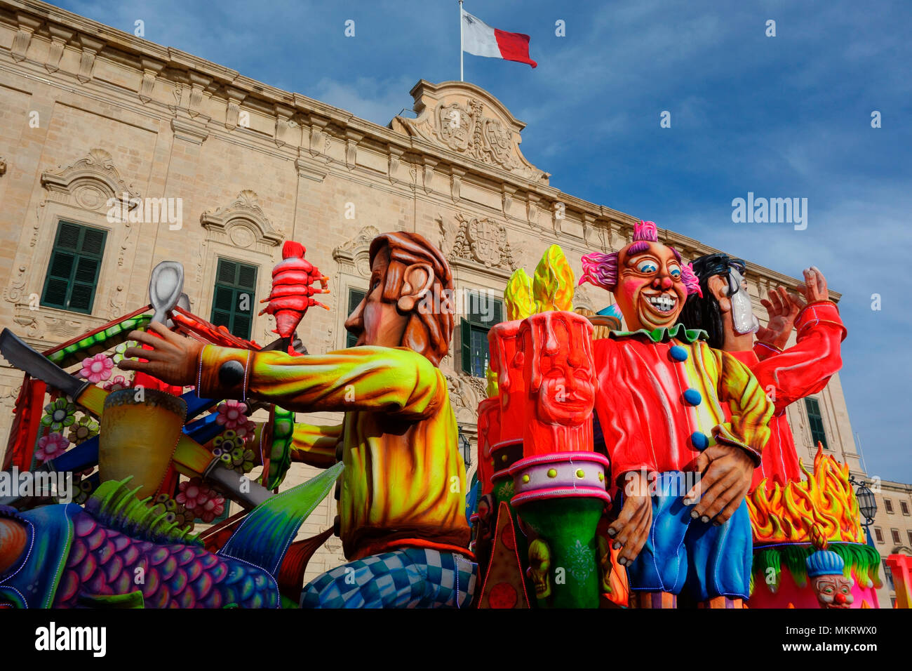 Carnival floats in front of the Auberge de Castille, Carnival in ...
