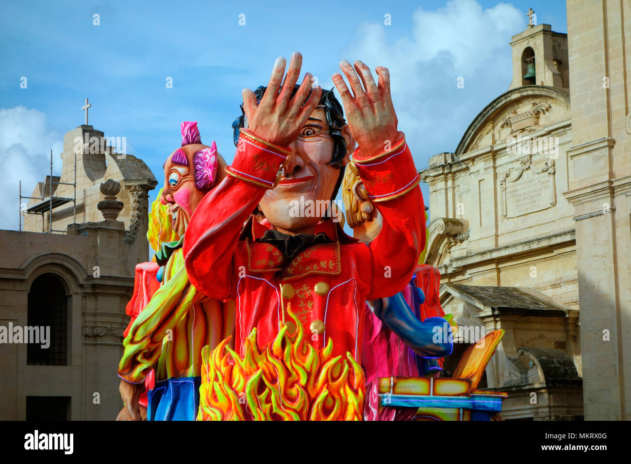 Carnival float in front of the Church of St Catherine of Italy ...