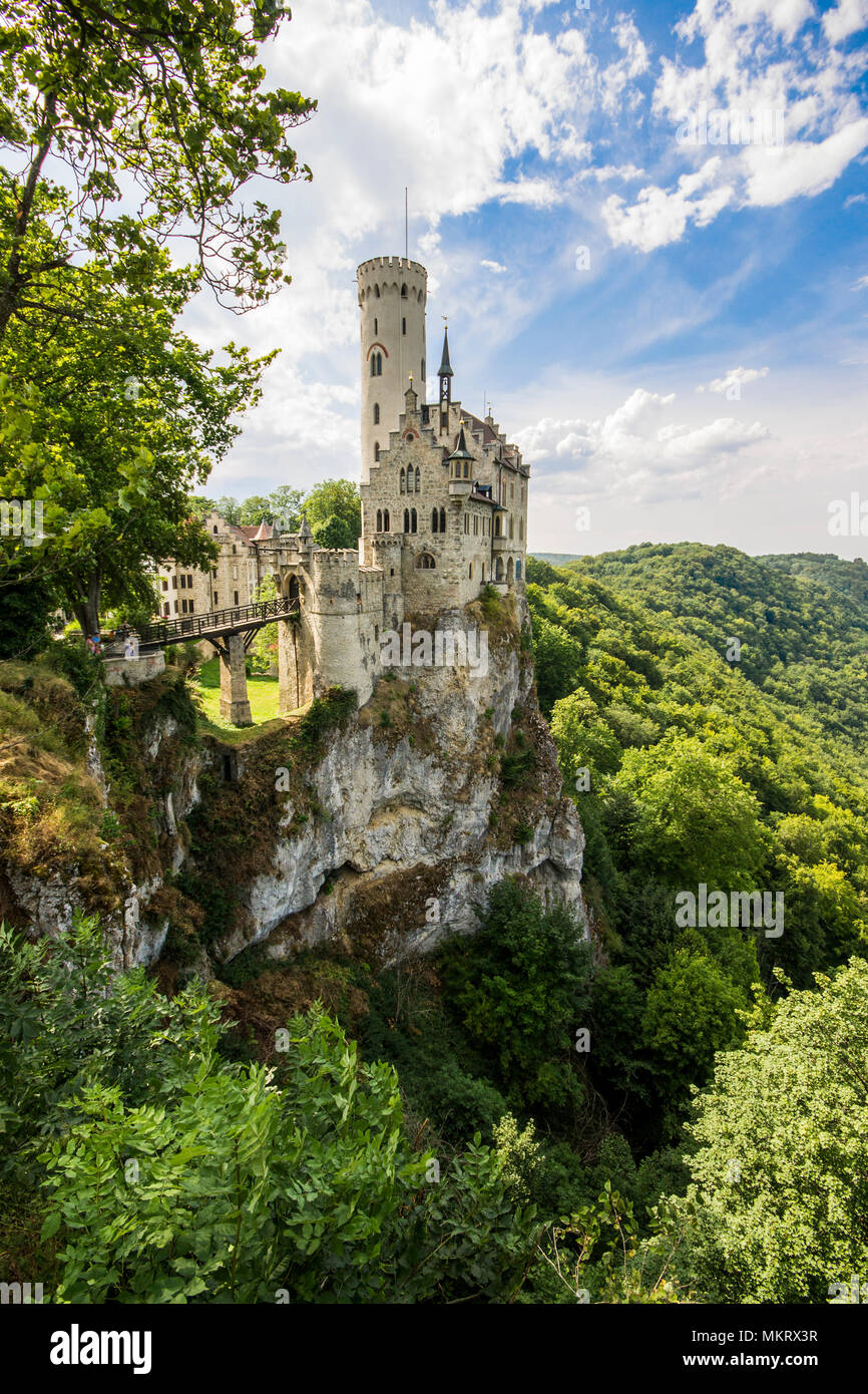 Lichtenstein Castle (Schloss Lichtenstein), a palace built in Gothic ...