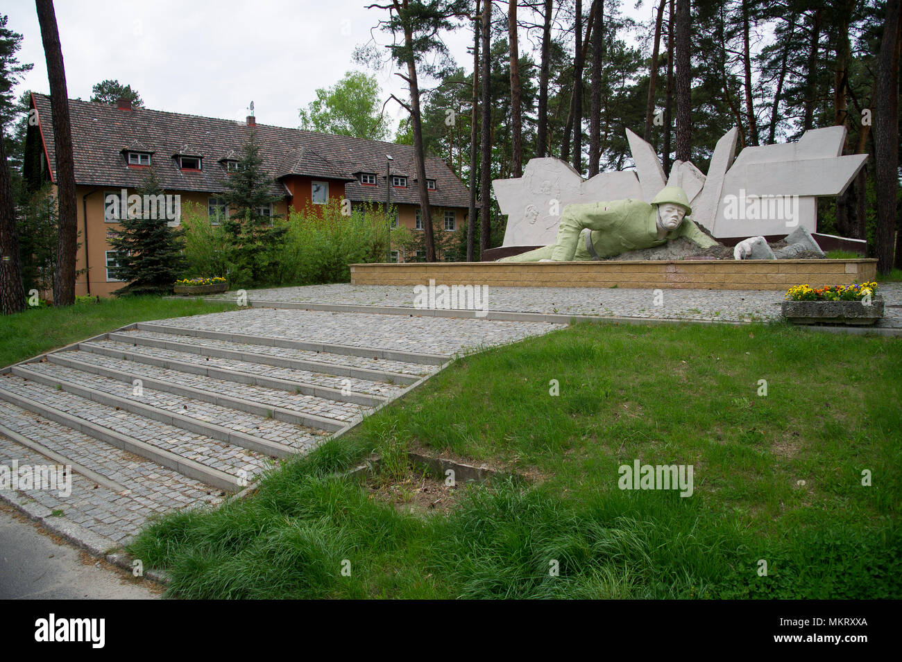 A monument of Soviet communications soldier in former location of the ...
