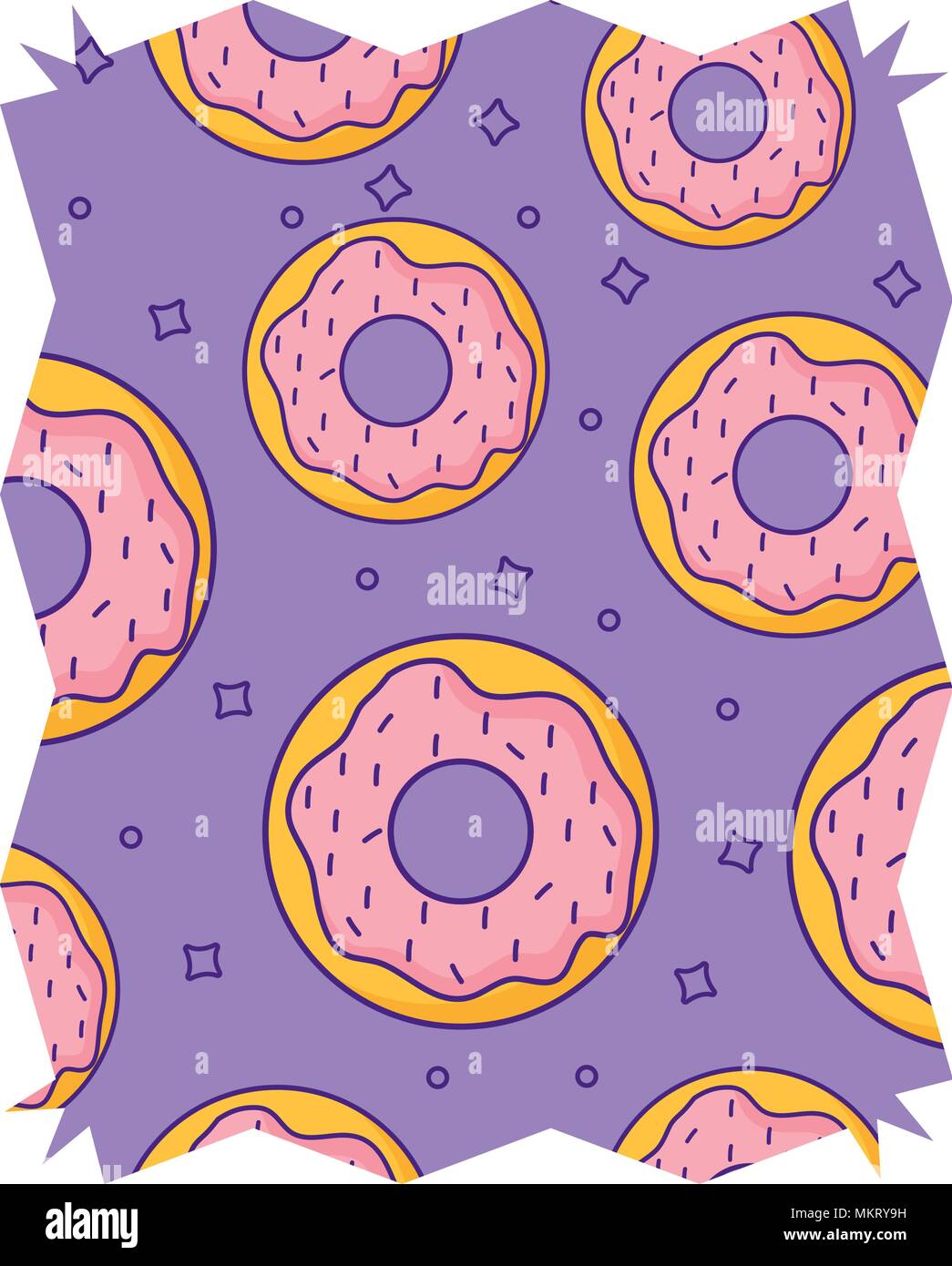 abstract frame with donuts pattern over white background, colorful ...