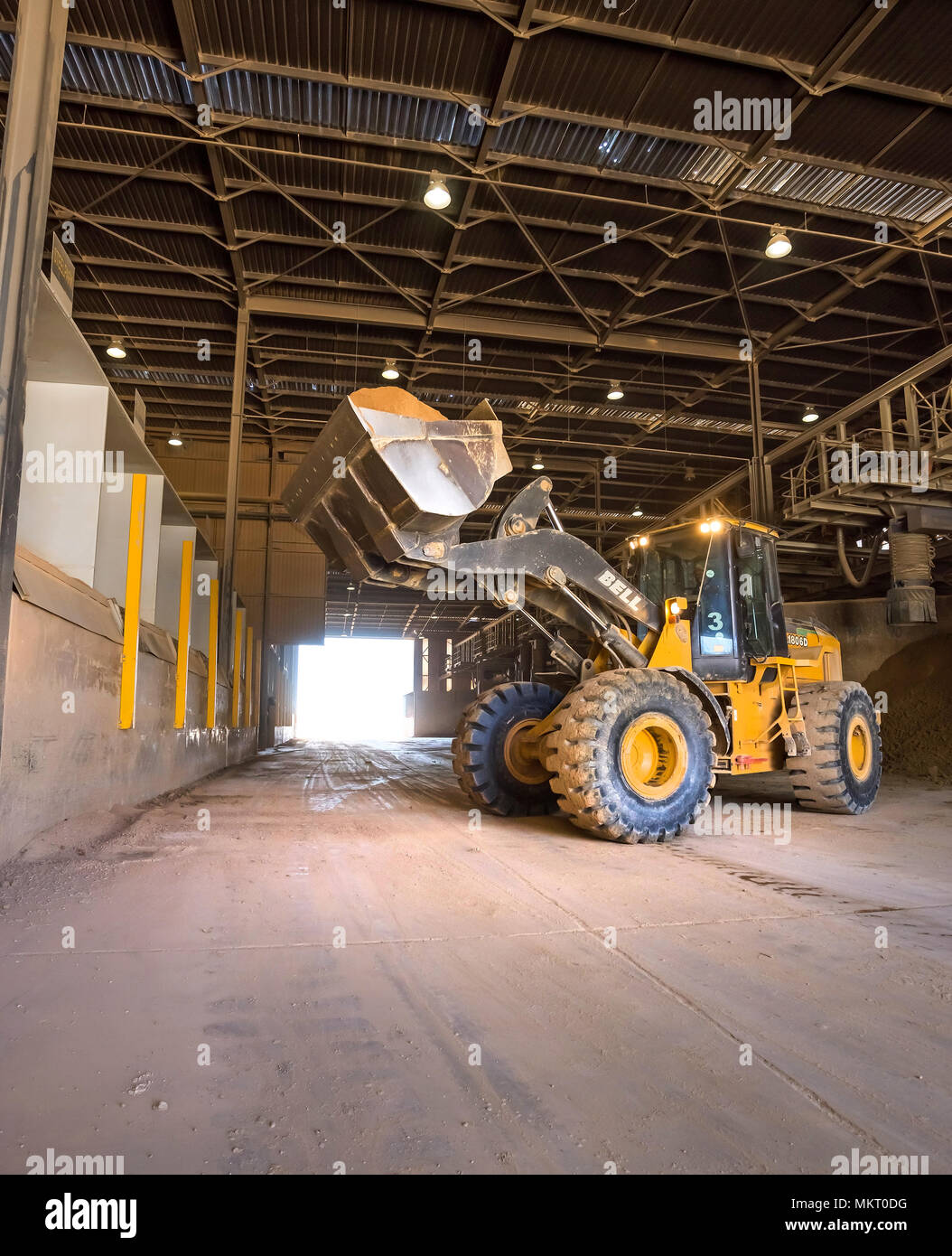 Cape Town, South Africa, June 29 - 2018: Digger truck loading clay in a ...