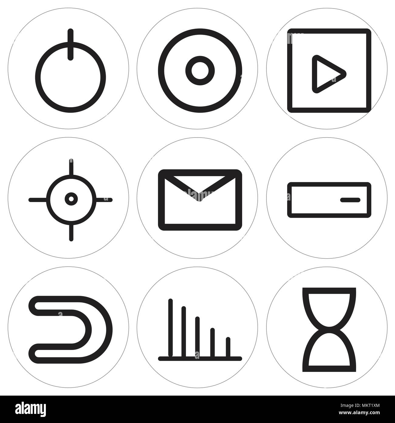 Set Of 9 simple editable icons such as Hourglass, Stats, Magnet, Switch ...