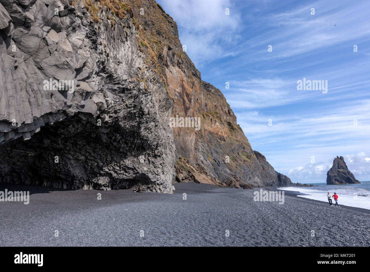 Reynisdrangar are basalt sea stacks situated under the mountain ...