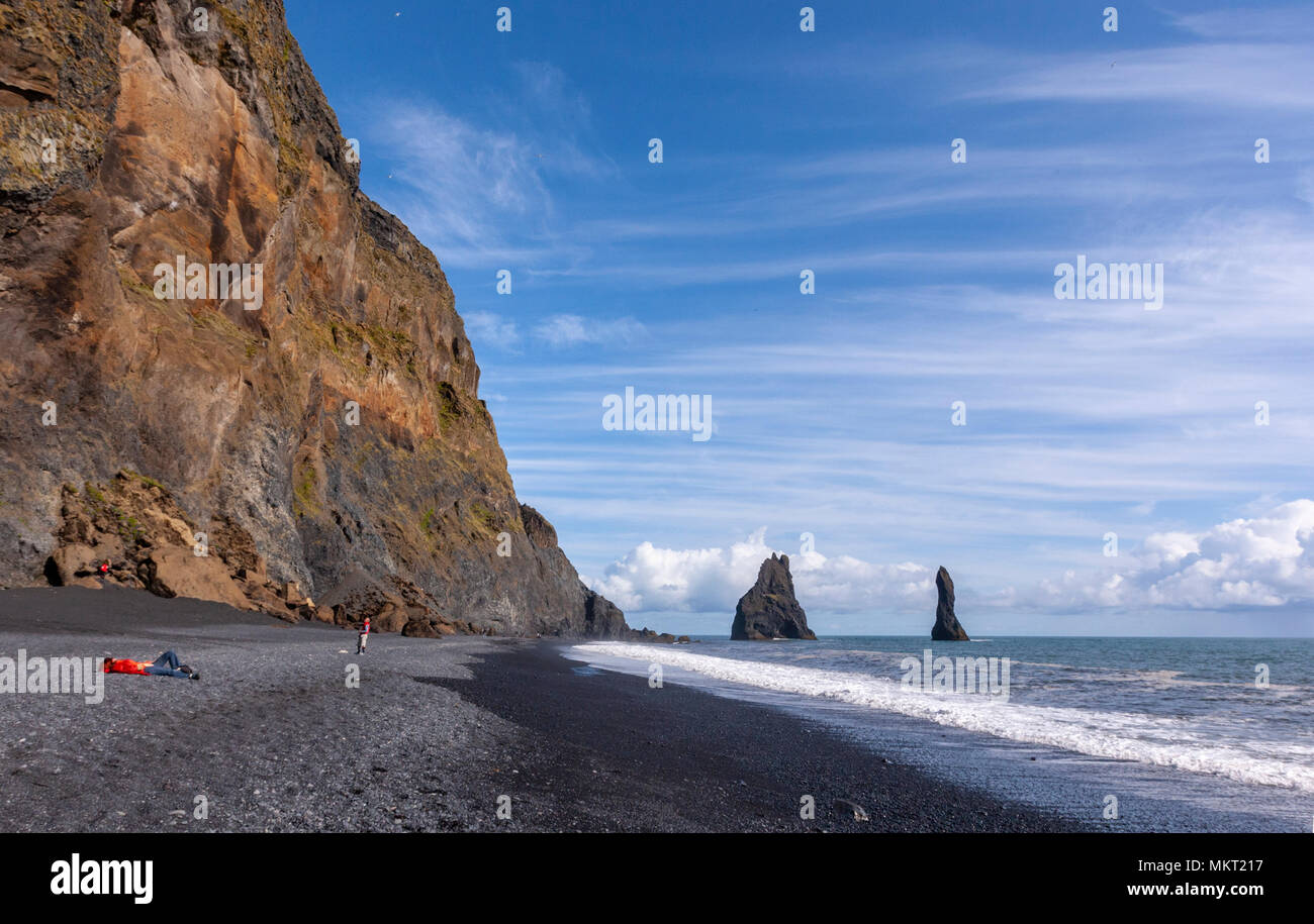 Reynisdrangar are basalt sea stacks situated under the mountain ...