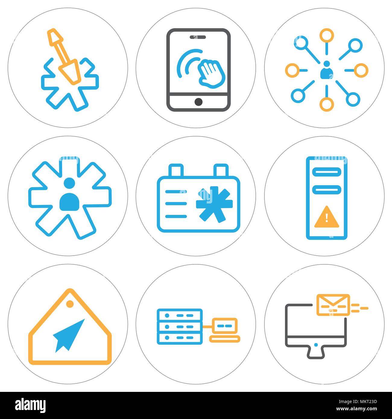 Set Of 9 Simple Editable Icons Such As Laptop Networking Tag Tower