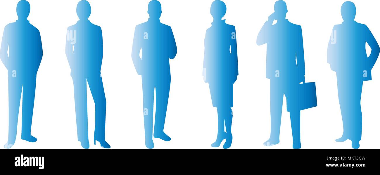 Business people blue symbol icon set, vector Stock Vector Image & Art ...