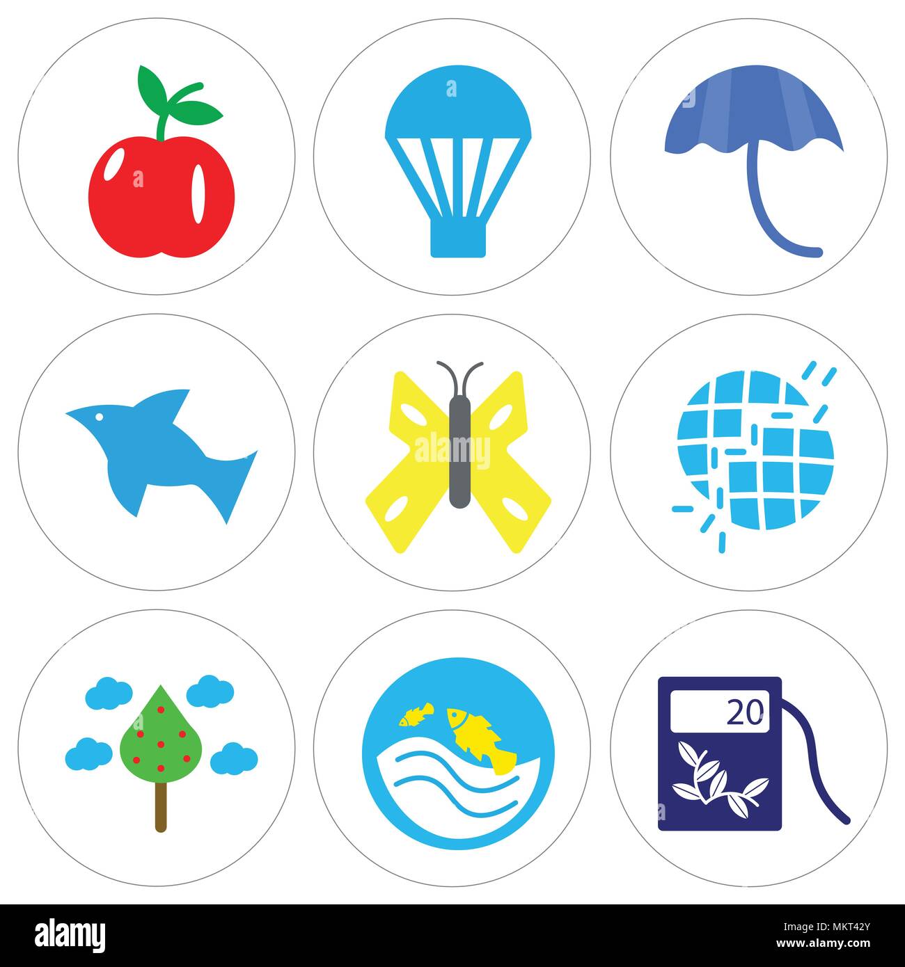Natural pond icons set Stock Vector Images - Alamy