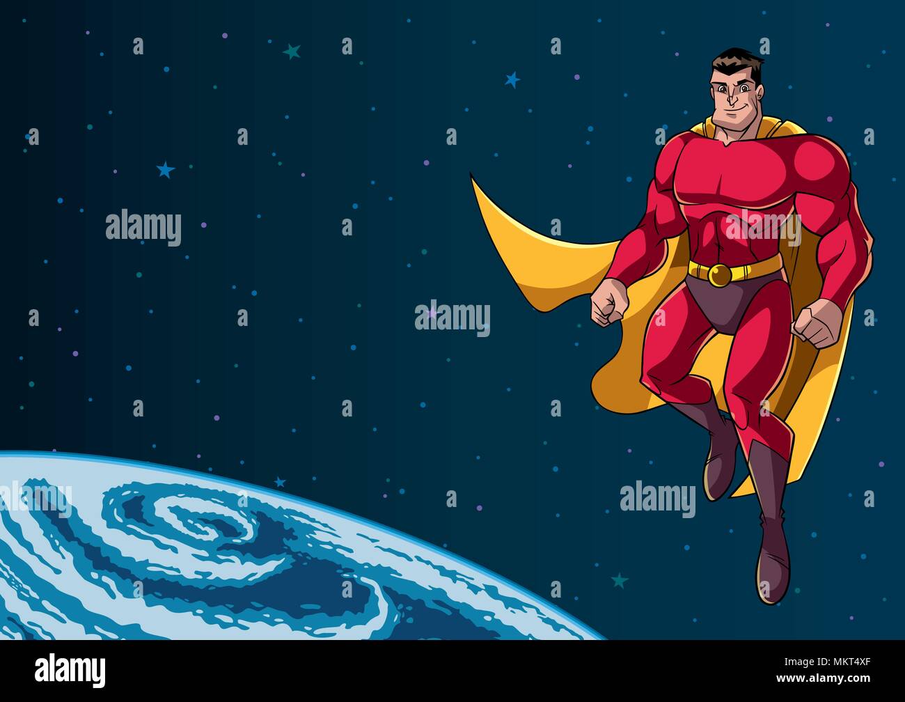 Superman Floating In Space