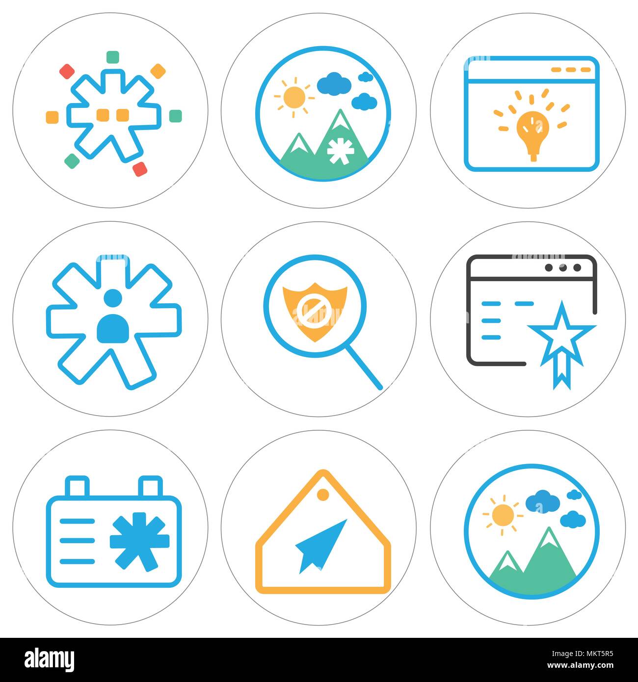 Set Of 9 Simple Editable Icons Such As Image Tag Clipboard Browser
