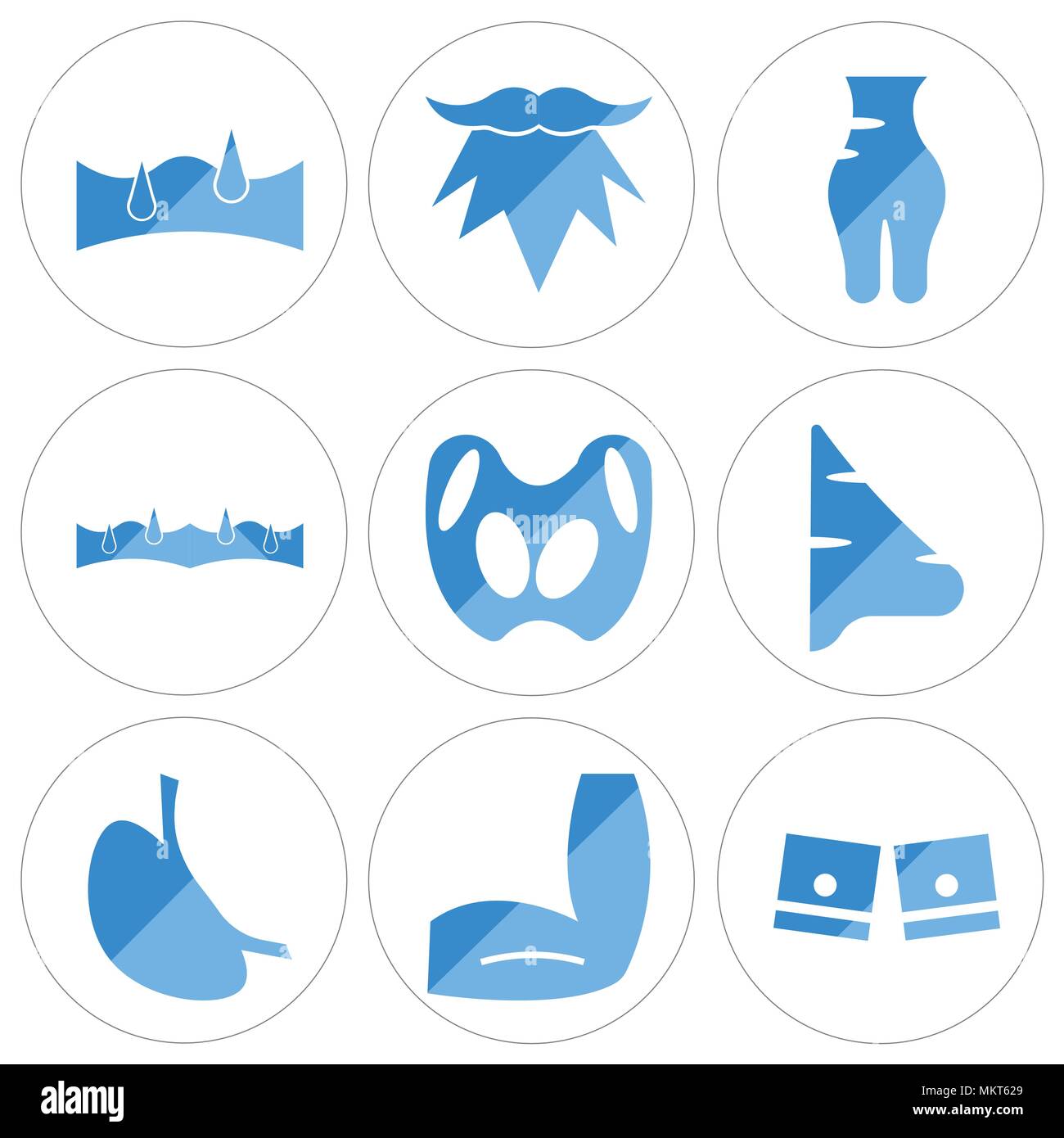 Set Of 9 simple editable icons such as Mucous Membrane, Men Elbow ...