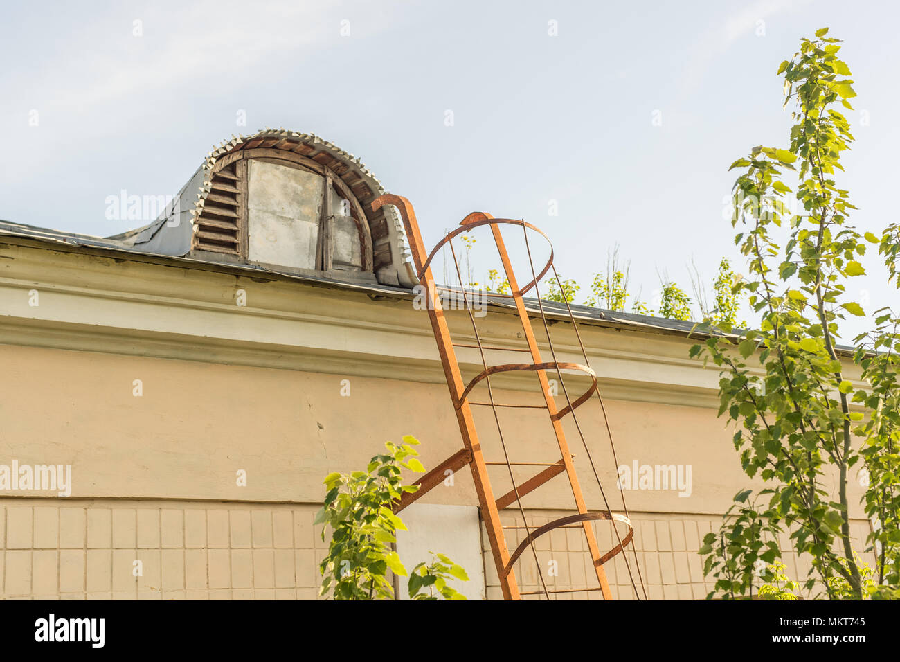 Rusty staircase to the attic Stock Photo - Alamy