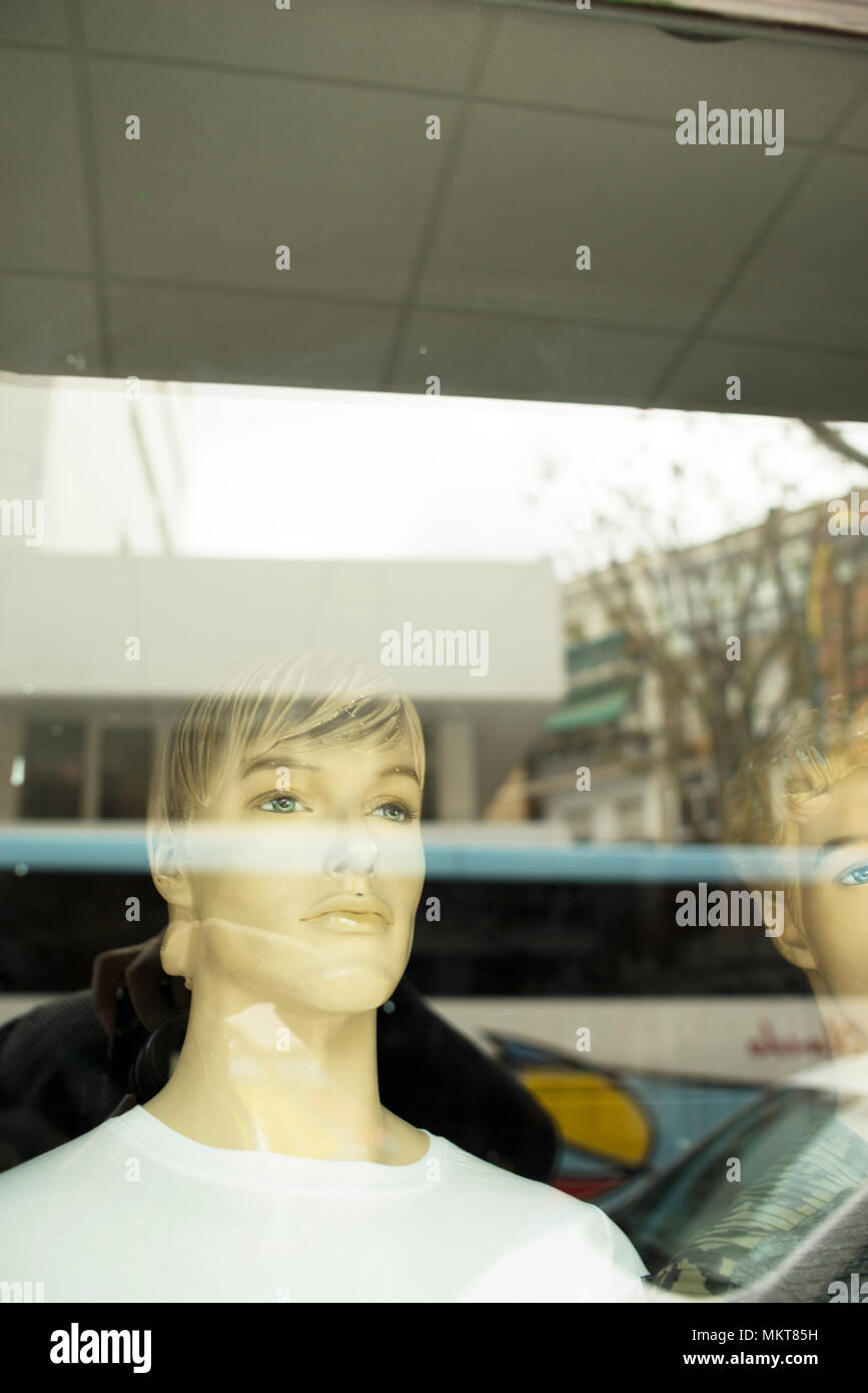 Menswear fashion shop window male store mannquins dummies wearing ...