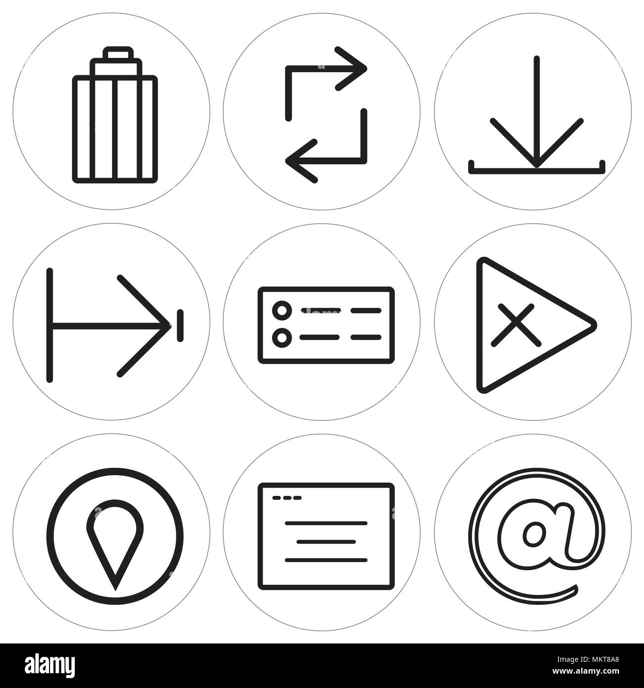 Set Of 9 Simple Editable Icons Such As At Browser Pin Cross Menu Right Arrow Download
