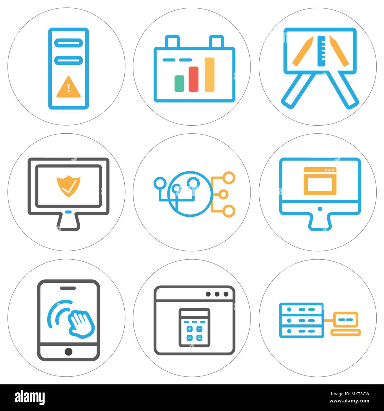 Set Of 9 Simple Editable Icons Such As Networking Browser Smartphone