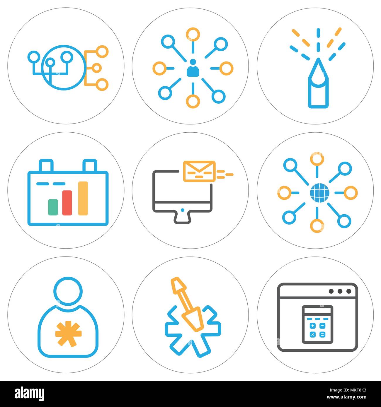 Set Of 9 Simple Editable Icons Such As Browser Settings User