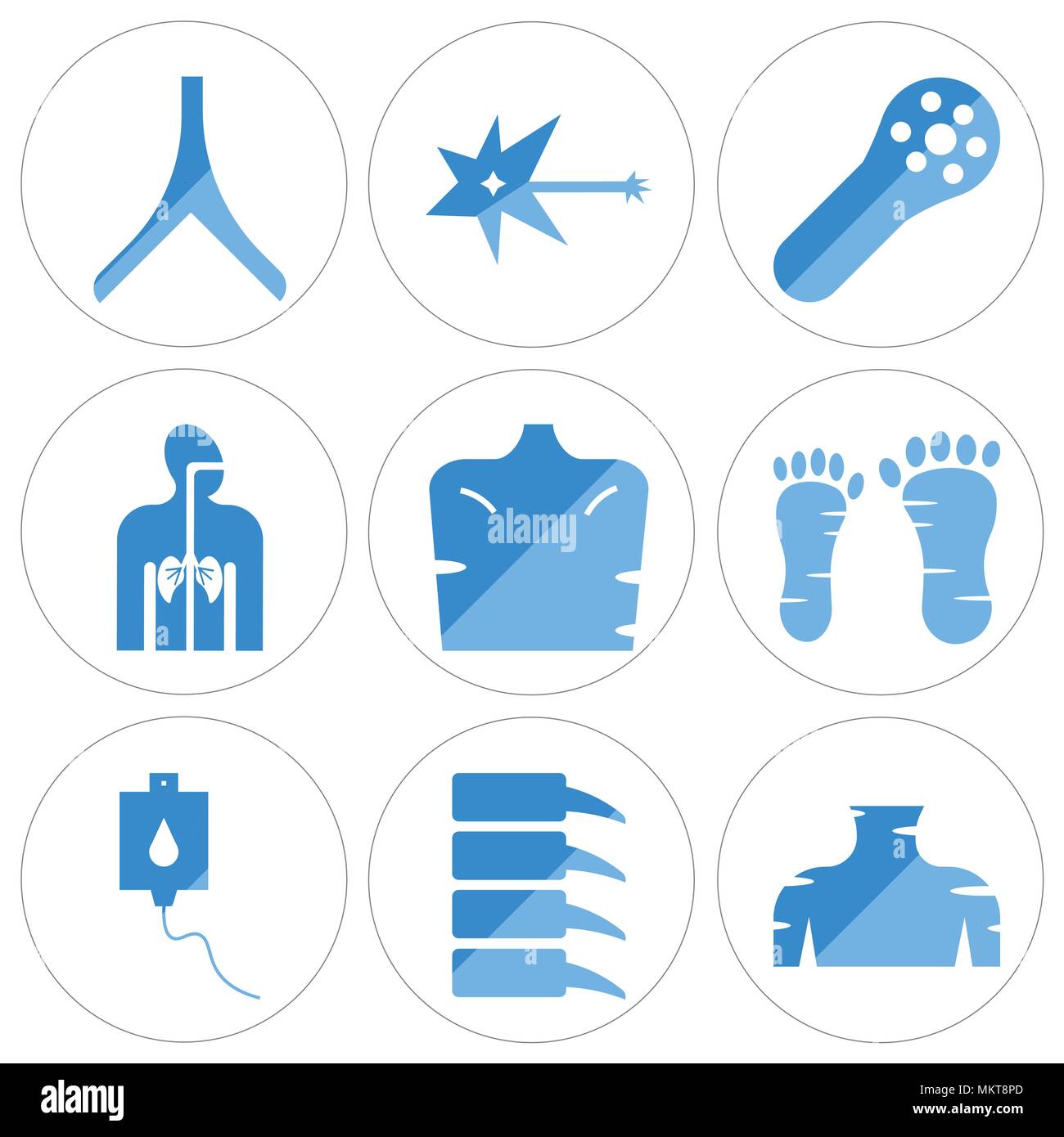 Set Of 9 simple editable icons such as Human Neck, Spine Bone, Blood ...