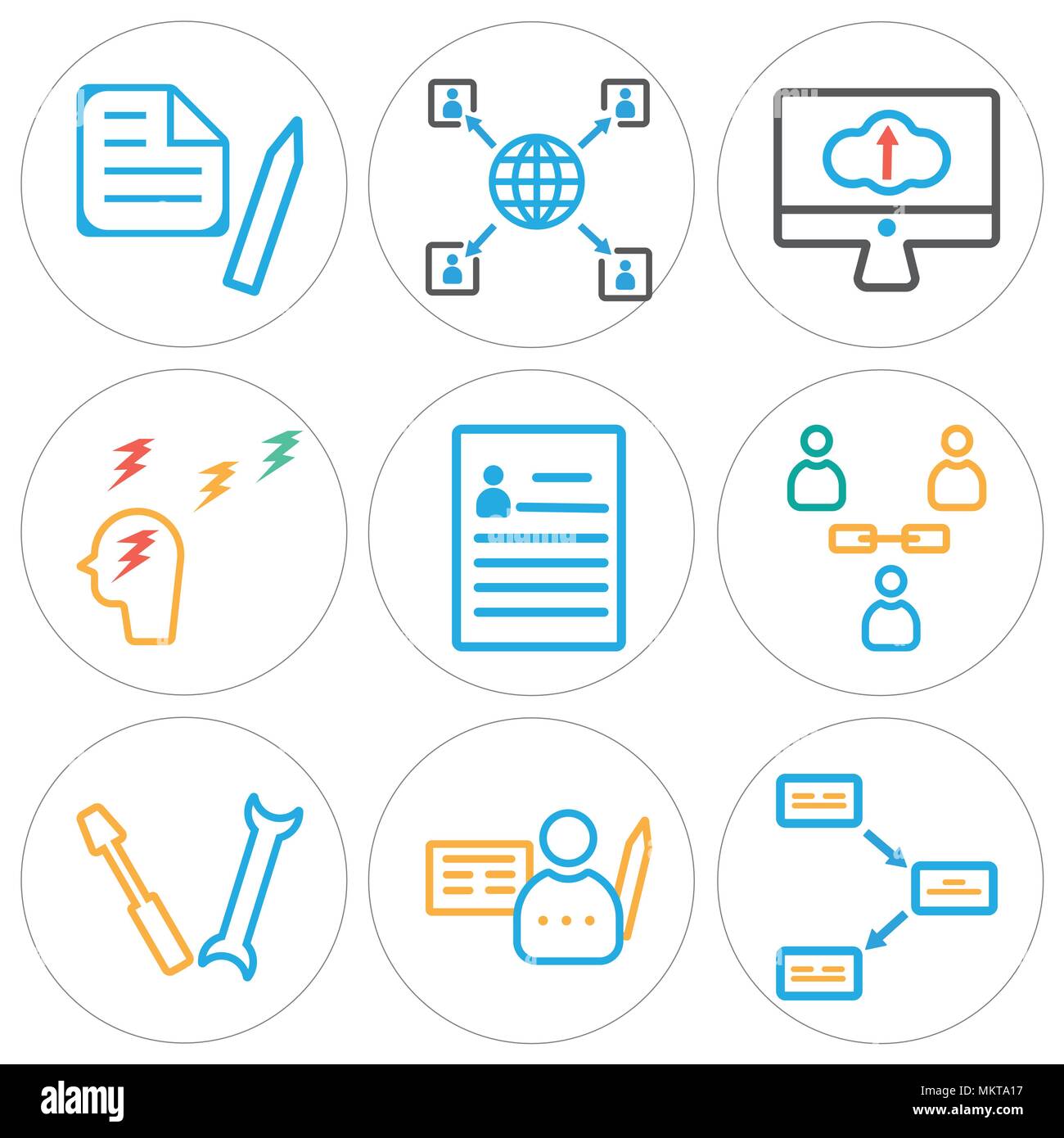 Set Of 9 Simple Editable Icons Such As File Contract Settings Users