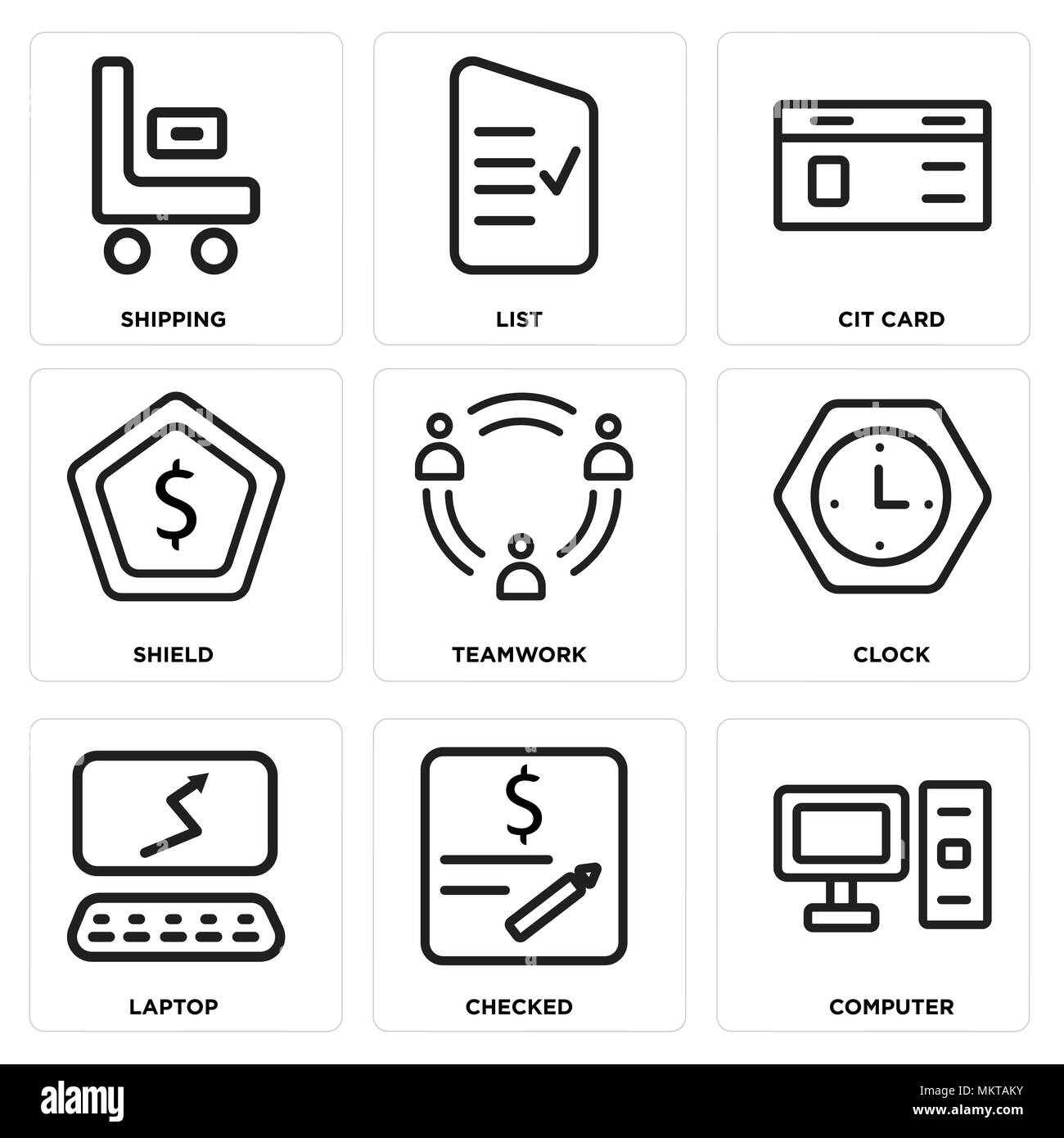 Team shipping people checklist Stock Vector Images - Alamy