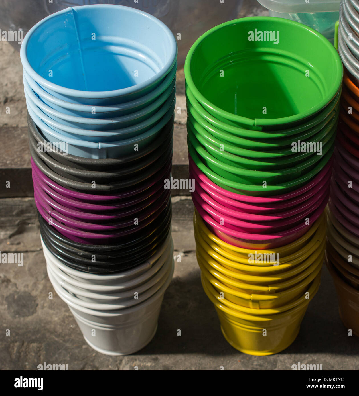 Various colors in buckets hi-res stock photography and images - Alamy