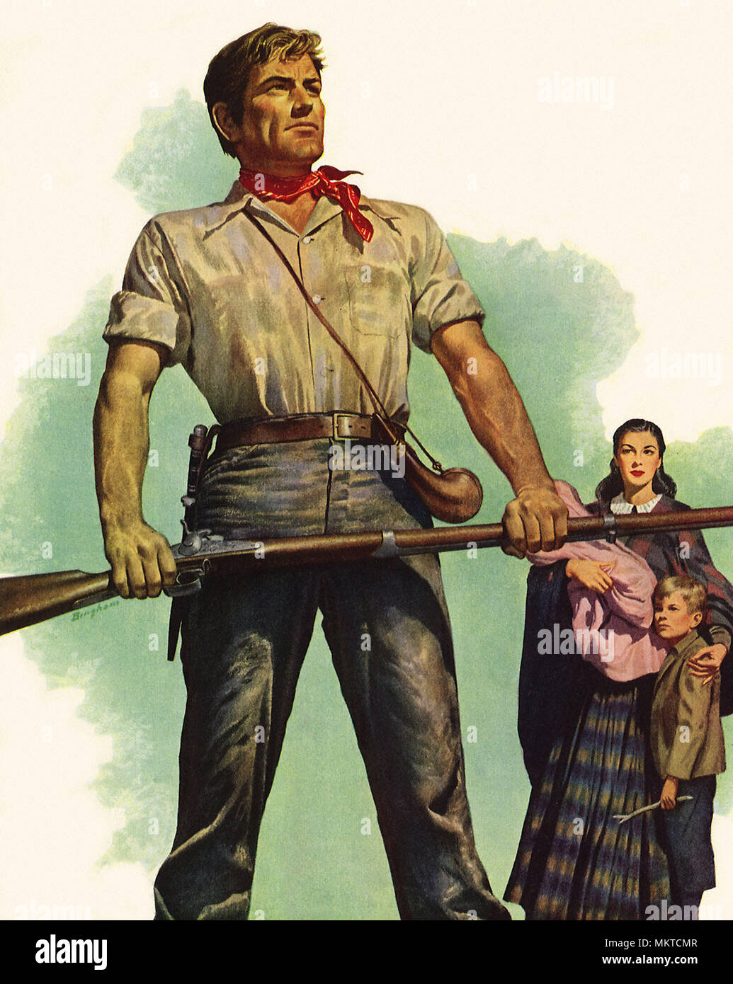 Father stands Strong and Protects Family Stock Photo - Alamy