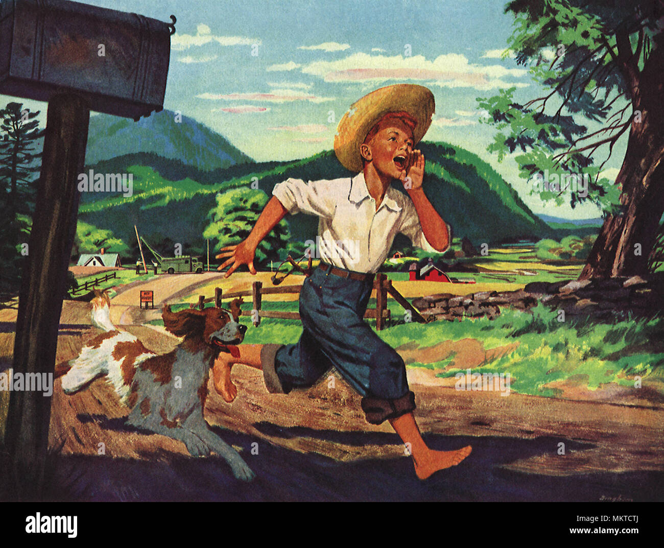 Boy shouting while running Home Stock Photo - Alamy