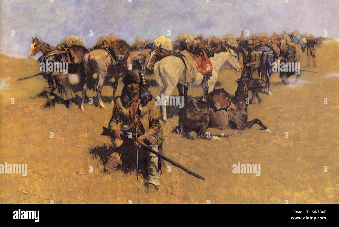 An Old Time Plains Fight Stock Photo - Alamy