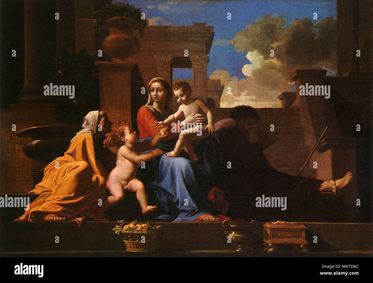 Holy Family on the Steps Stock Photo - Alamy