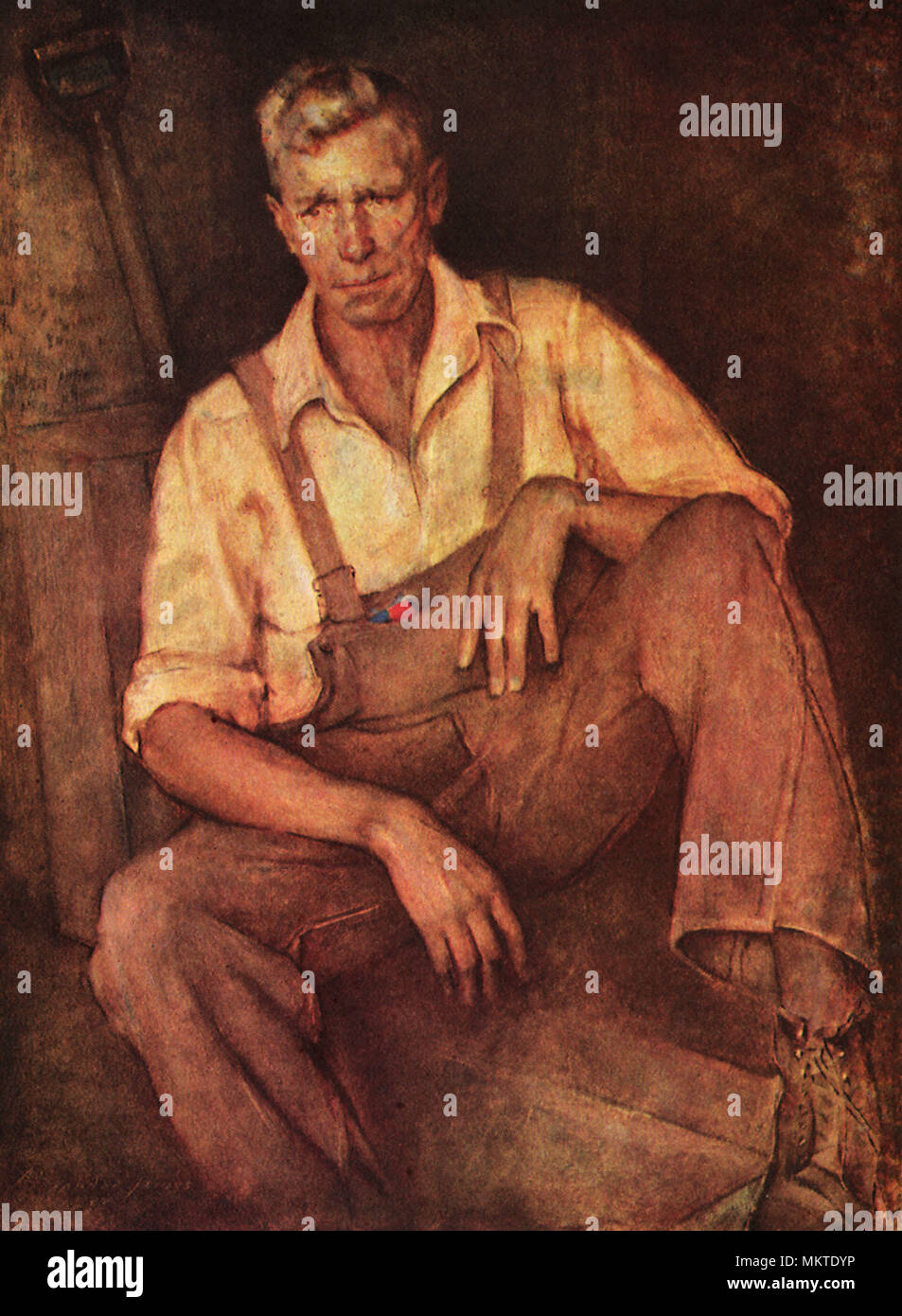 Tired Mine Worker Stock Photo - Alamy