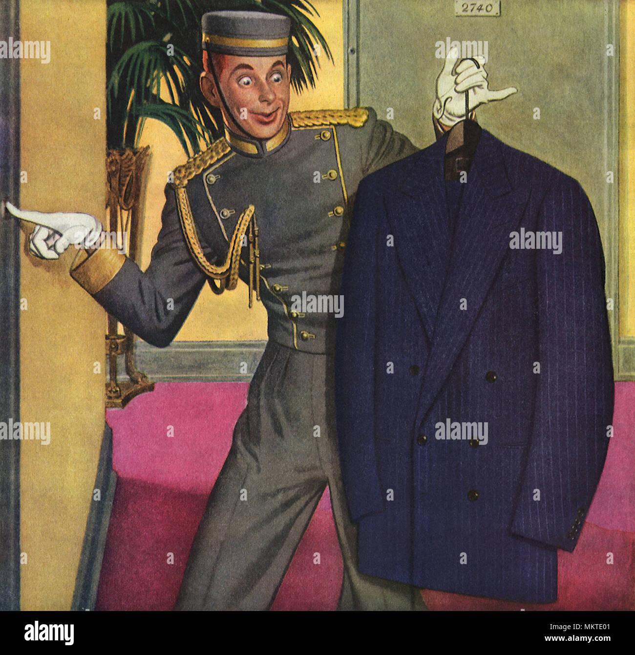 Vintage bellhop illustration hi-res stock photography and images - Alamy