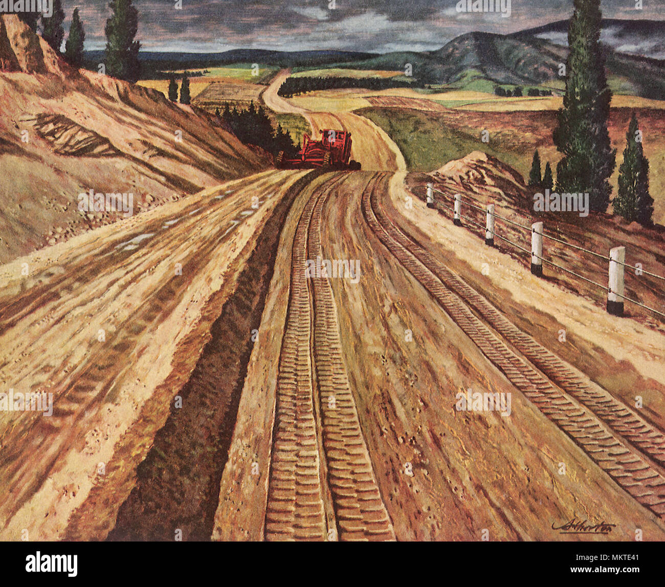 Early Highway Construction Stock Photo - Alamy