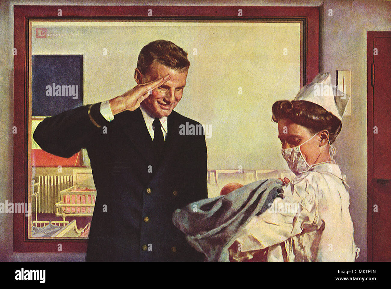 Father Salutes Baby Boy Stock Photo - Alamy