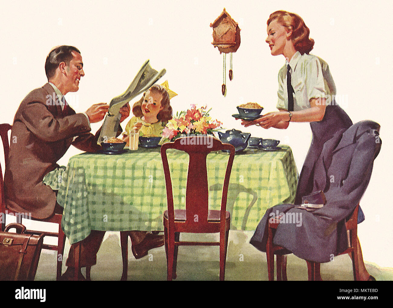Family Breakfast Illustration