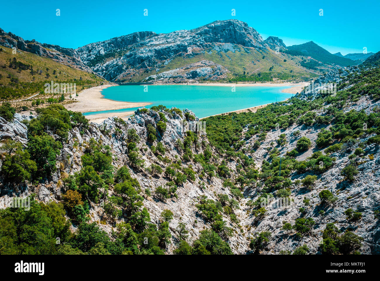 Gorg Blau, artifical lake, water supply mallorca Stock Photo - Alamy
