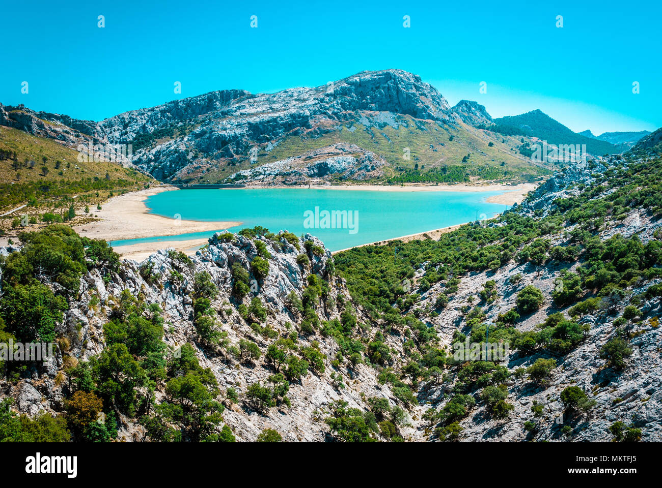 Gorg Blau, artifical lake, water supply mallorca Stock Photo - Alamy