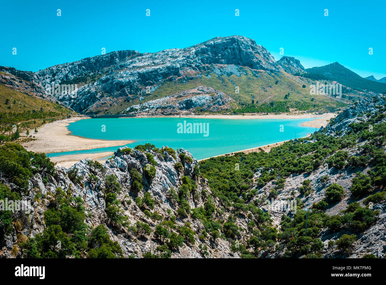 Gorg Blau, artifical lake, water supply mallorca Stock Photo - Alamy