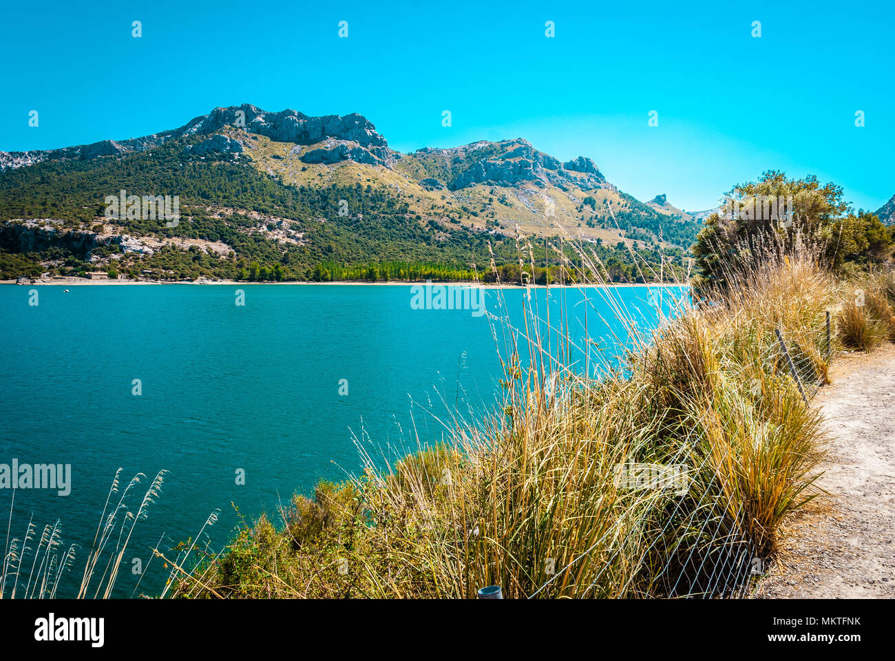 Gorg Blau, artifical lake, water supply mallorca Stock Photo - Alamy
