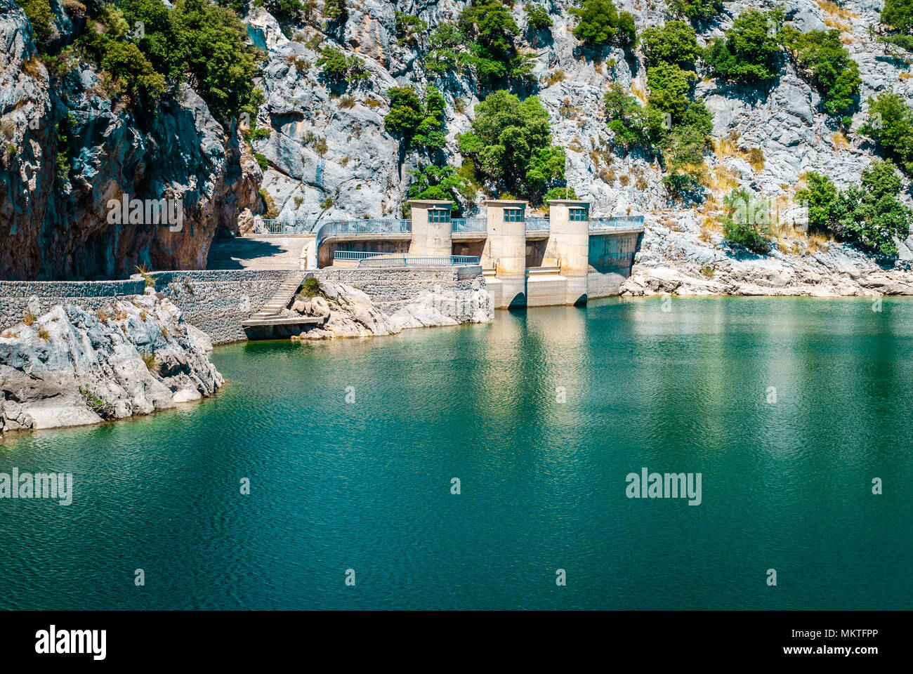 Gorg Blau, artifical lake, water supply mallorca Stock Photo - Alamy