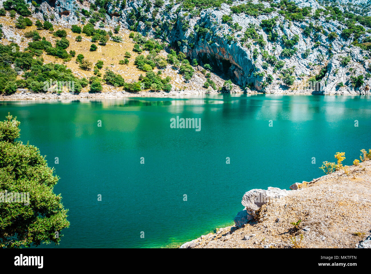 Gorg Blau, artifical lake, water supply mallorca Stock Photo - Alamy