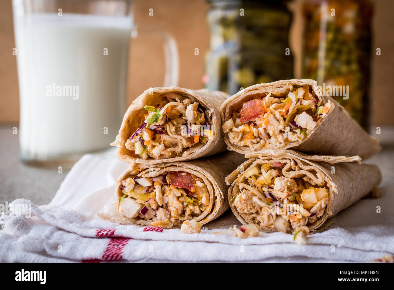 Chicken shawarma durum kebab with ayran or buttermilk / Tantuni. fast ...