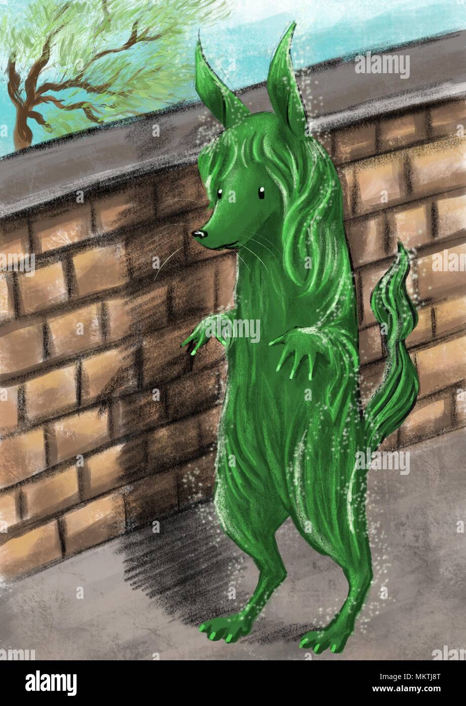 Green spirit monster Stock Photo - Alamy