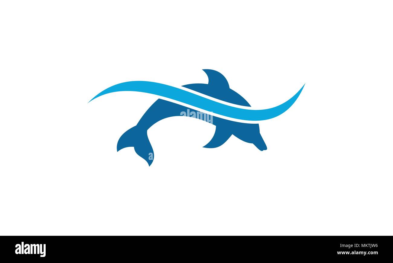 Fish logo vector, dolphin and wave icon Stock Vector Image & Art - Alamy