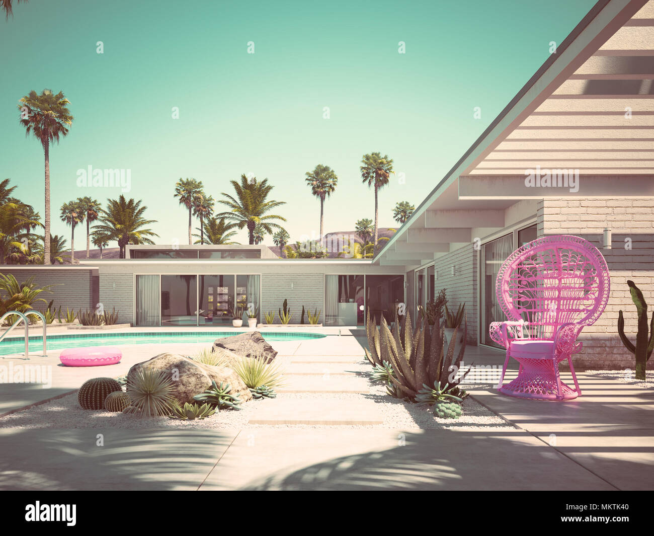 3d rendering bungalow swimming pool hi-res stock photography and images ...