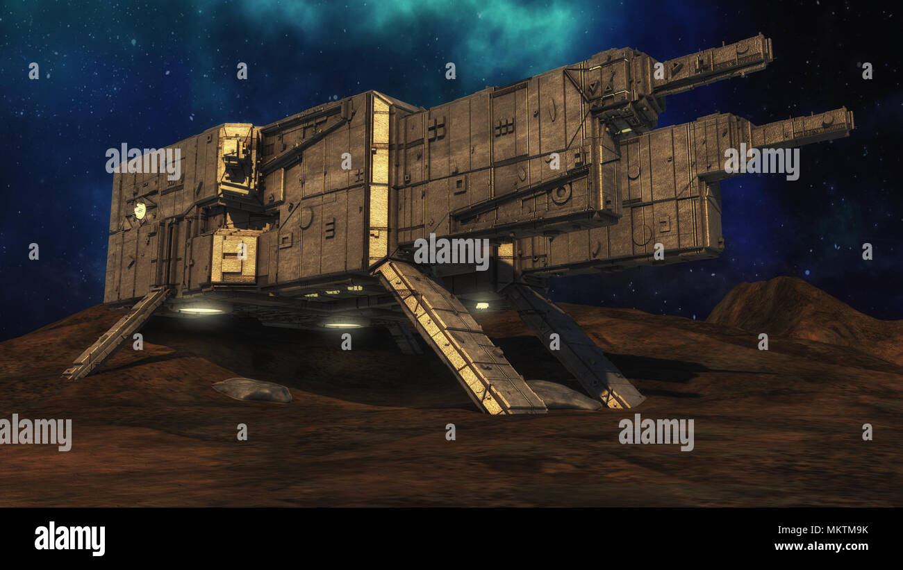 3D Render. Alien unidentified flying object Stock Photo - Alamy