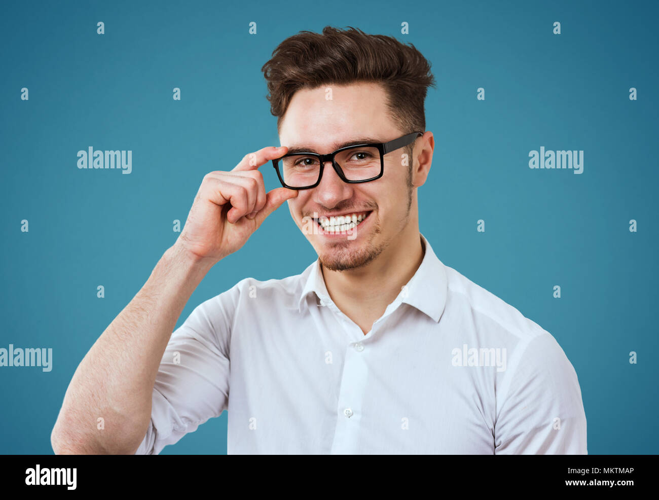 Young male student wearing glasses hi-res stock photography and images ...