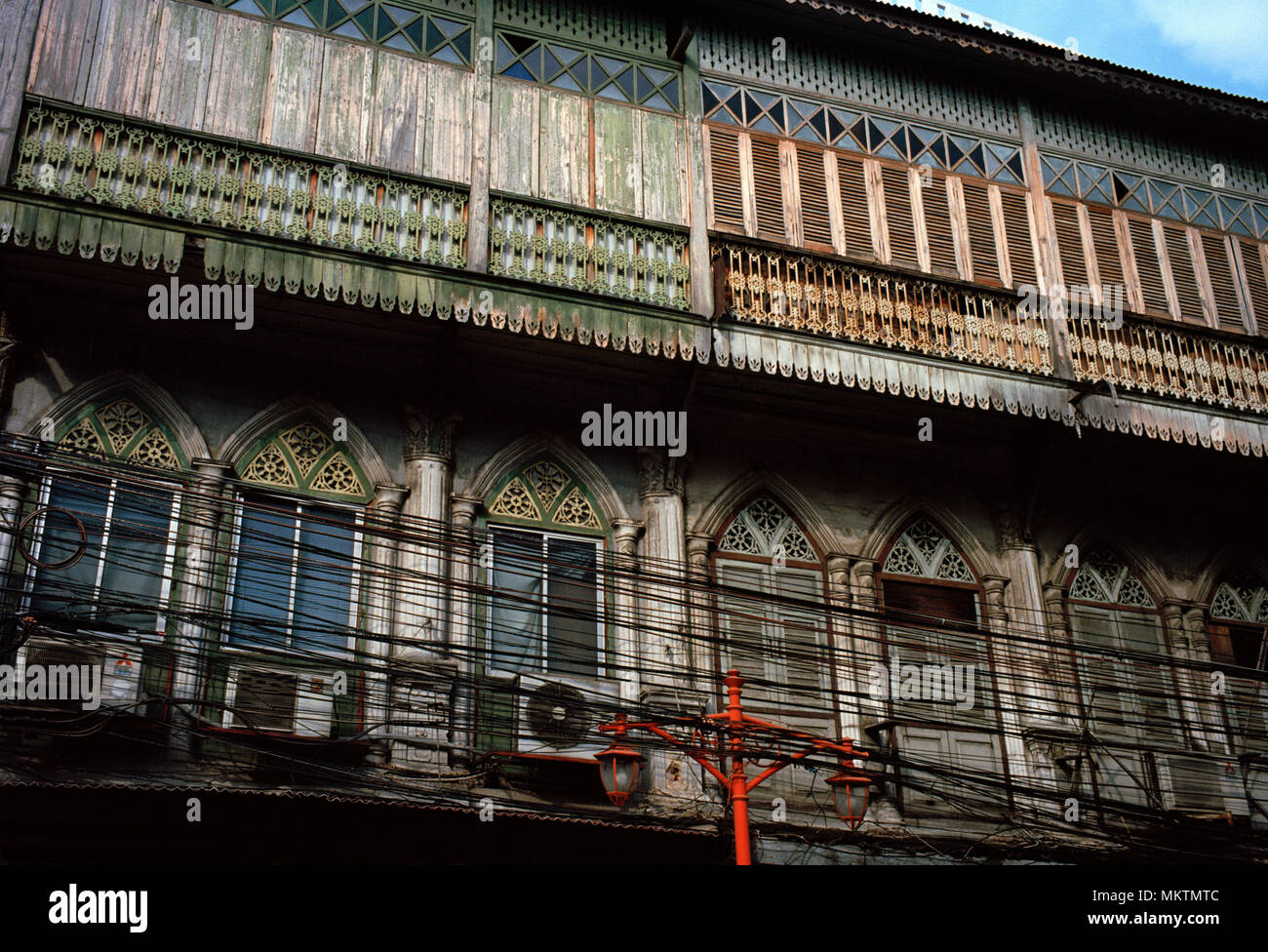 Thai Buildings - Shophouse building in Chinatown in Bangkok in Thailand ...